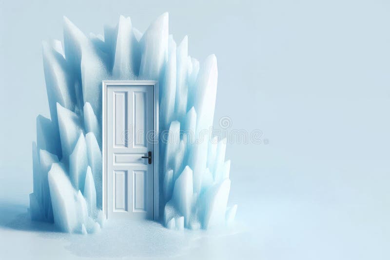 The Door is in the Ice. Space for Text. Stock Image - Image of frozen ...