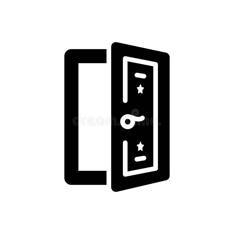 Black Solid Icon for Door, Gate and Open Stock Vector - Illustration of ...