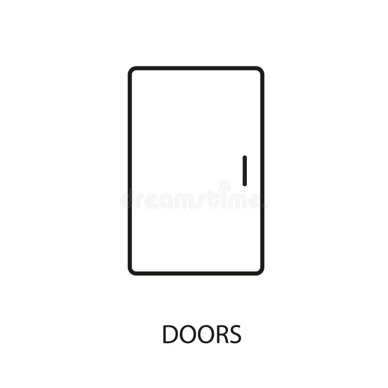 Door Icon Line Vector with Editable Stroke Stock Vector - Illustration ...