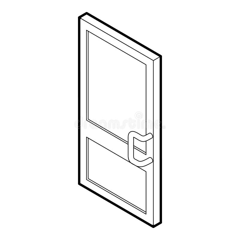 Door icon, outline style stock vector. Illustration of architectural ...