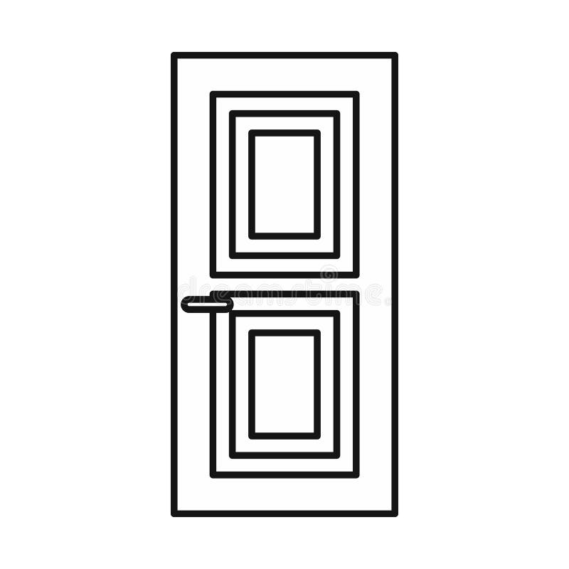 Door icon, outline style stock vector. Illustration of design - 81993530