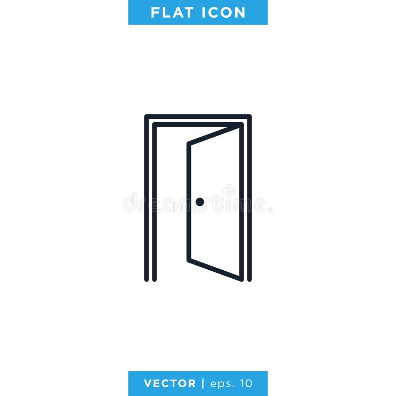 Door Icon Vector Design Template. Stock Vector - Illustration of front ...