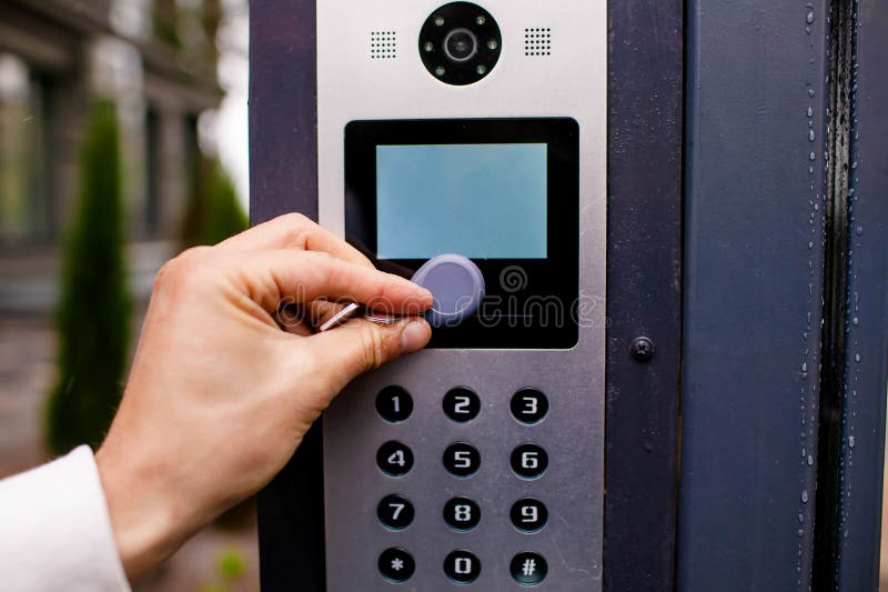 Door Intercom with Camera, Access Control. Stock Image - Image of ...