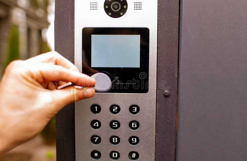 Door Intercom with Camera, Access Control. Stock Image - Image of ...