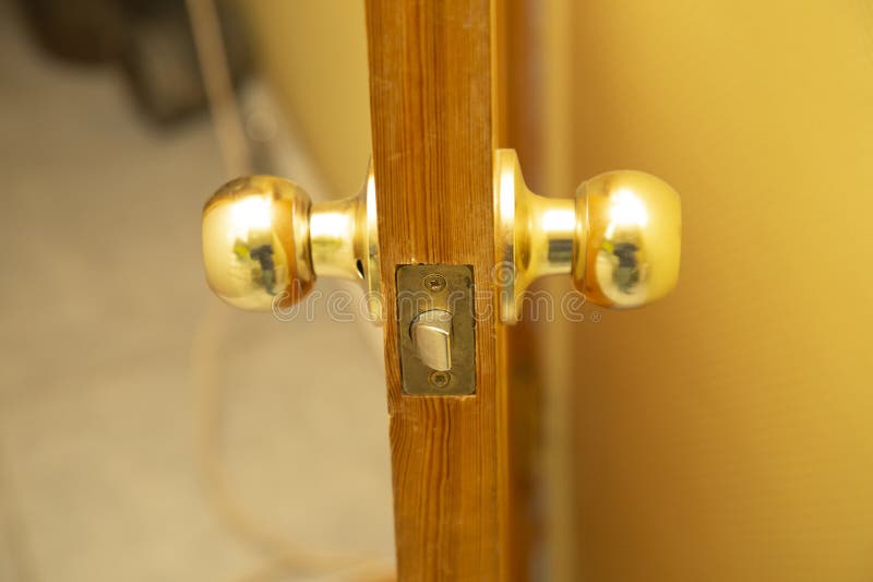 Door Interior Locks .Installing Locks on the Door Stock Image - Image ...