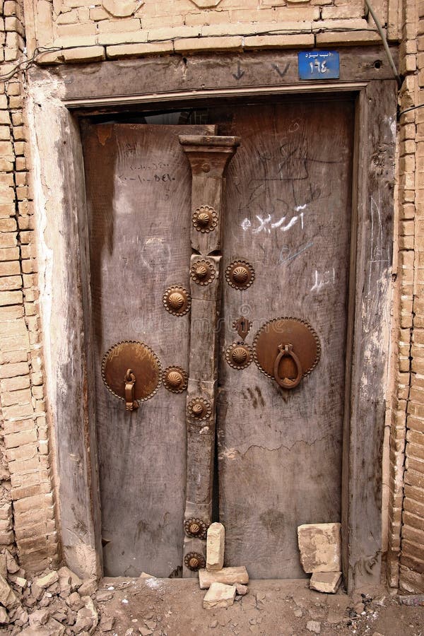 Door in Iran stock photo. Image of iran, street, knocker - 5076056