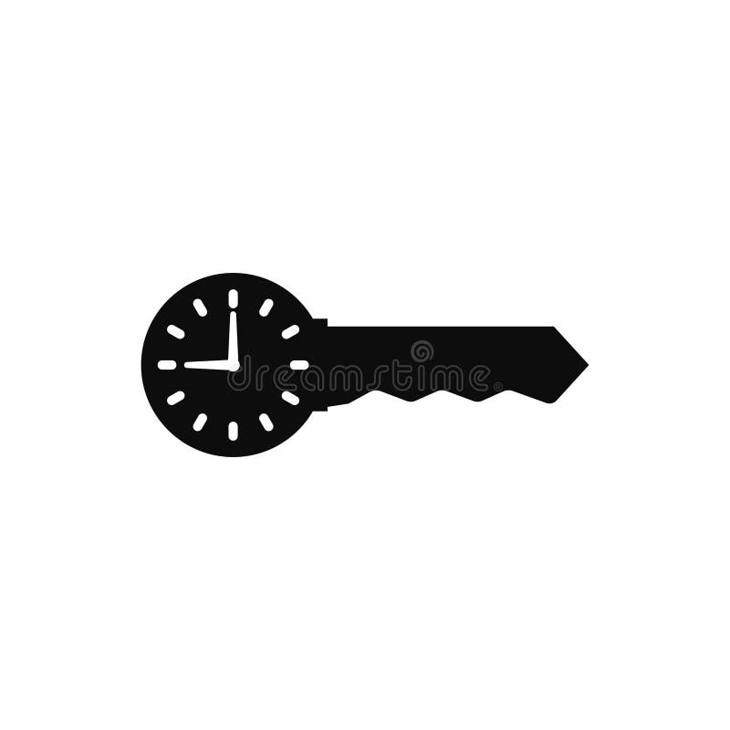 Door Key with Clock and Dial with Arrows. Stock Illustration ...