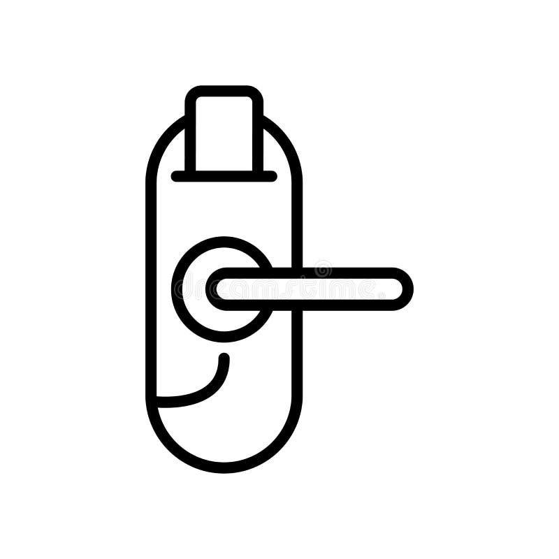 Door Key Icon Vector Isolated on White Background, Door Key Sign , Line ...