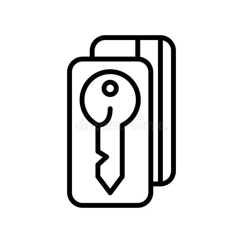 Door Key Icon Vector Isolated on White Background, Door Key Sign , Line ...