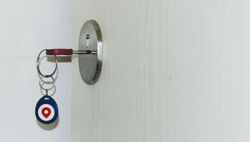 Door key with keychain stock photo. Image of dream, owner - 256601022