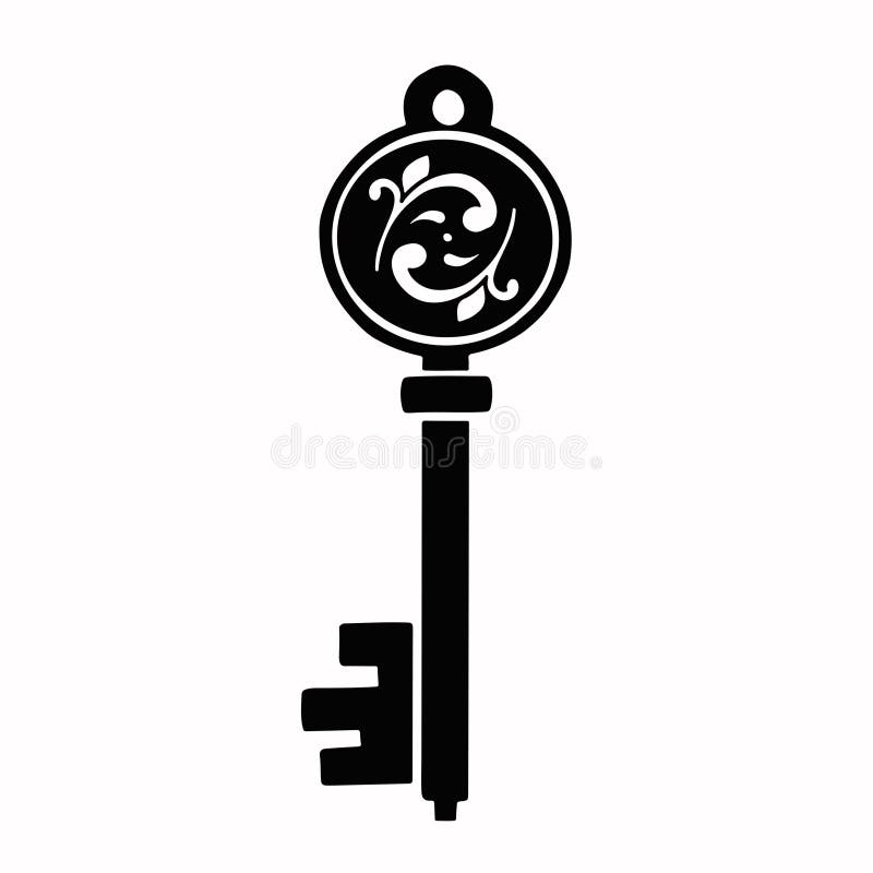 Door Key Silhouette Black Retro, Protection, Vector Illustration Eps10 ...