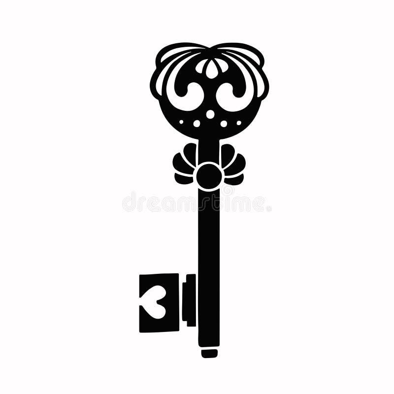 Door Key Silhouette Black Retro, Protection, Vector Illustration Eps10 ...
