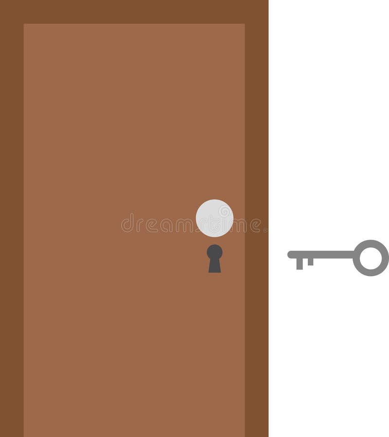 Door with key stock vector. Illustration of door, home - 87145188
