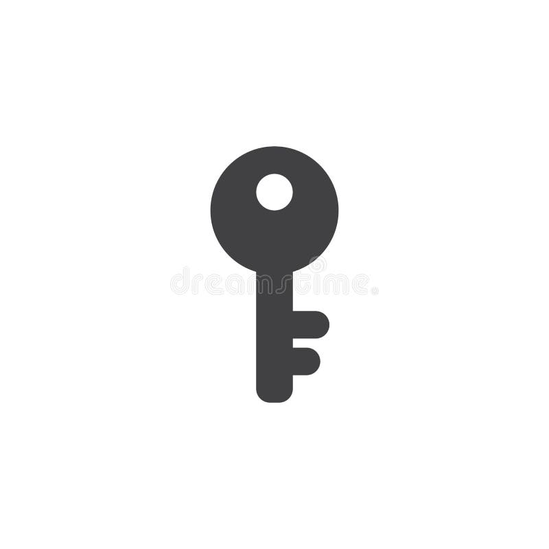 Door key vector icon stock vector. Illustration of single - 132998725