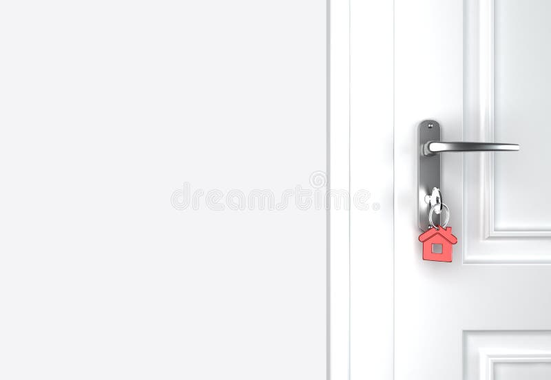 Door with key stock illustration. Illustration of room - 36185523