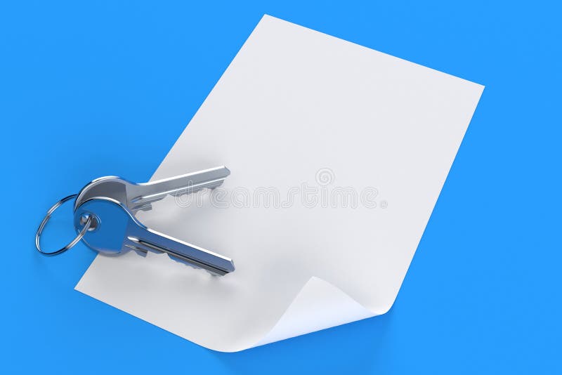 Door Keys with Blank Sheet of Paper Stock Illustration - Illustration ...