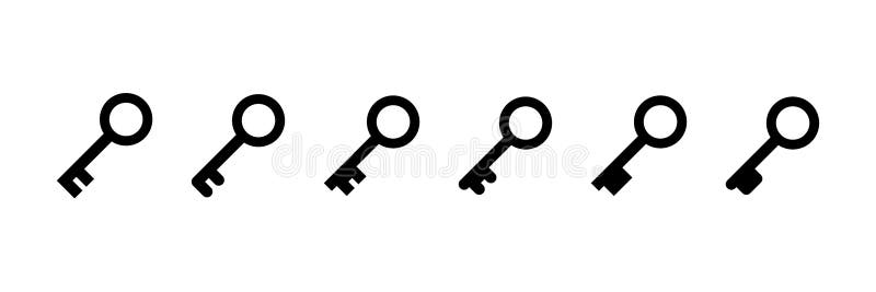 Door Keys Vector Icon Set. Key Symbol in Different Style Stock Vector ...