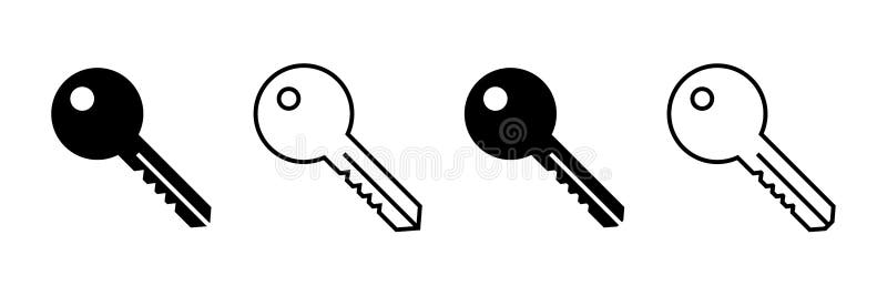 Door Keys Vector Icon Set. Linear Key Symbol in Different Style Stock ...