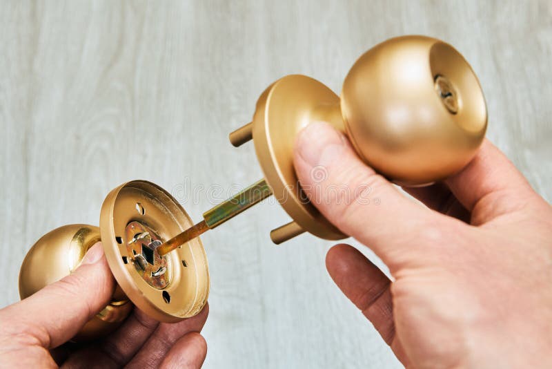 Door Knob Assembly, Partly Disassembled, Reveals Square Spindle ...