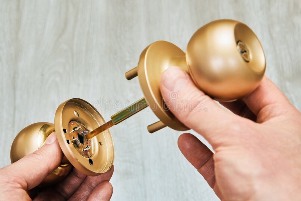 Door Knob Assembly, Partly Disassembled, Reveals Square Spindle ...