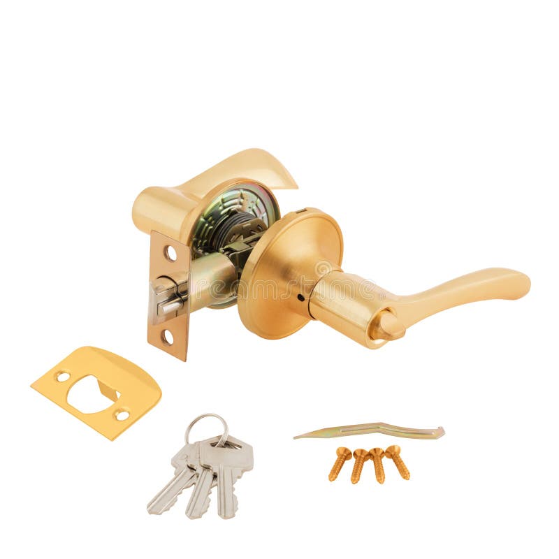 Door Knob Assembly on White Background Stock Image - Image of handles ...