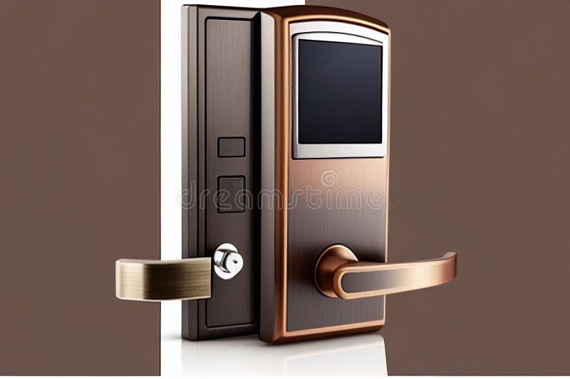 Door Knobs Handles Realistic Composition, Digital Dial Pad of Ha Stock ...