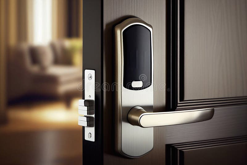 Door Knobs Handles Realistic Composition, Digital Dial Pad of Ha Stock ...