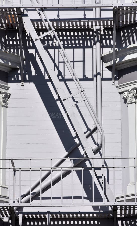 Door with a Ladder on a White Wall. Stock Photo - Image of kharkov ...