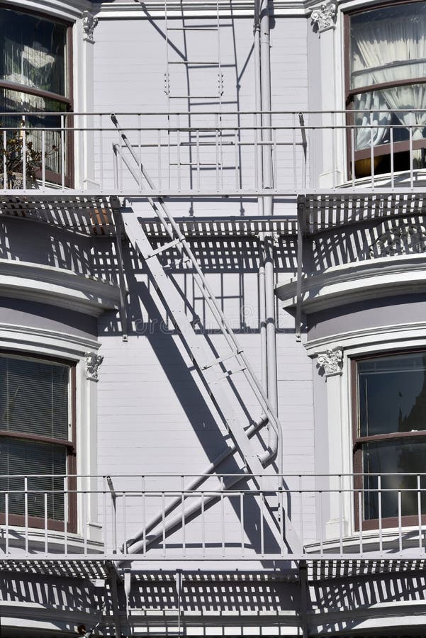 Door with a Ladder on a White Wall. Stock Image - Image of postmodern ...