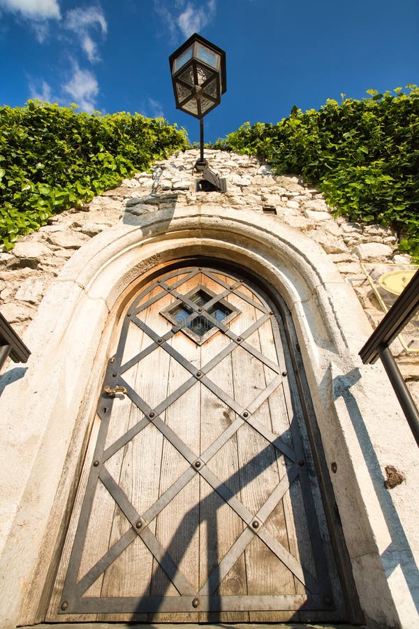 Door with Lantern stock photo. Image of architecture - 86591862