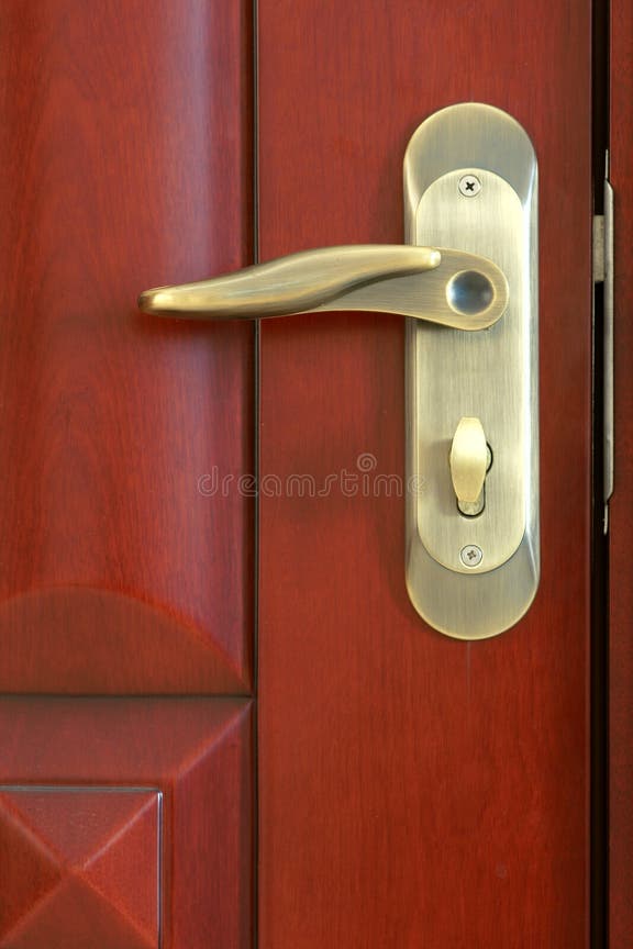 Door lock stock image. Image of copper, crimson, door - 22405581