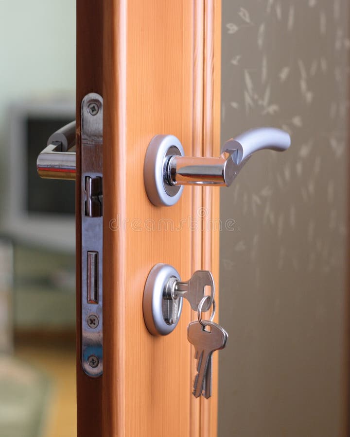 Door lock stock image. Image of protective, safe, open - 6631109