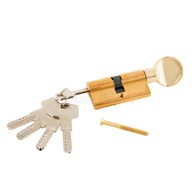 Door Lock Assembly on White Background Stock Photo - Image of elegance ...