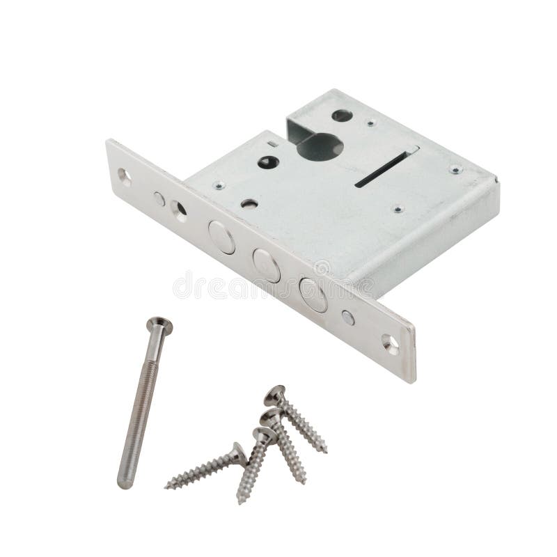 Door Lock Assembly on White Background Stock Image - Image of ...