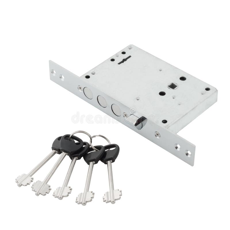 Door Lock Assembly on White Background Stock Photo - Image of privacy ...