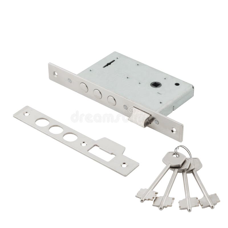 Door Lock Assembly on White Background Stock Photo - Image of handles ...