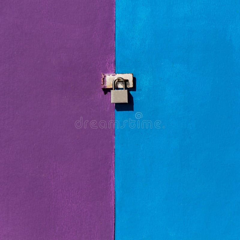 Door Lock on a Colorful Wall Stock Photo - Image of exterior, lock ...