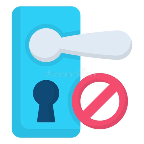 Door Lock Forbidden Flat Icon Stock Vector - Illustration of prohibited, sign: 259971473