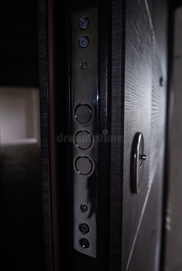 The Door Lock without Handle Vertical View Stock Image - Image of ...