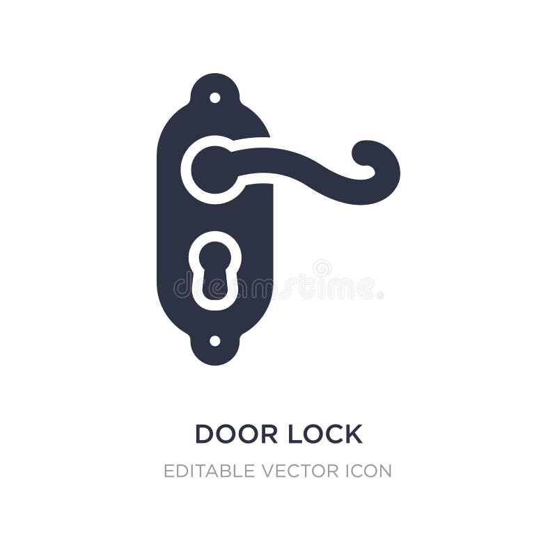 Door Lock Icon on White Background. Simple Element Illustration from ...