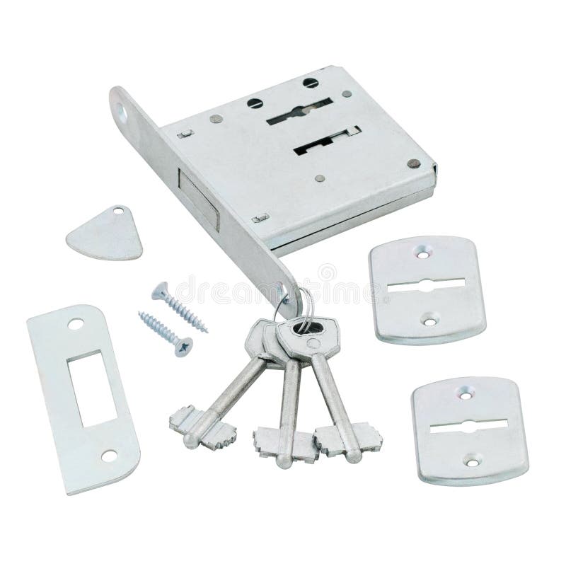 Door Lock with Keys Assembly Stock Photo - Image of modern, interior ...