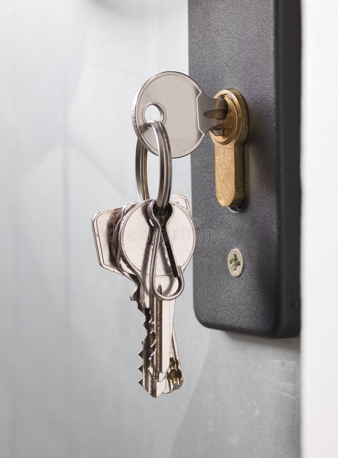 Door lock with keys stock photo. Image of keyhole, home - 33800084