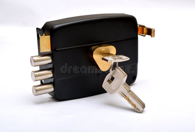 Lock with pull out bolts stock image. Image of interior - 9693887