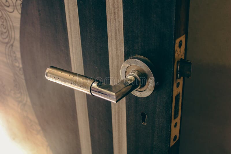 A Door Lock Looks Realistic from the Side Angle Stock Image - Image of ...