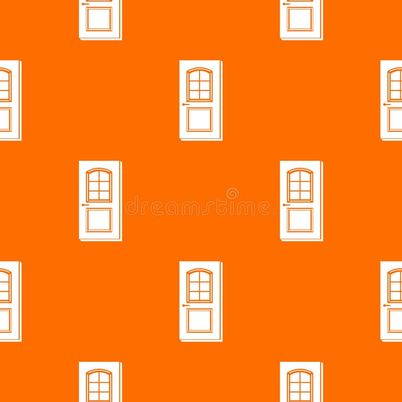 Door with Lock Pattern Vector Orange Stock Vector - Illustration of ...