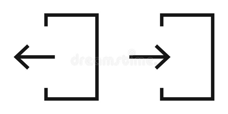 Door Login Icon. Vector Isolated Exid Symbol. White Background Stock ...