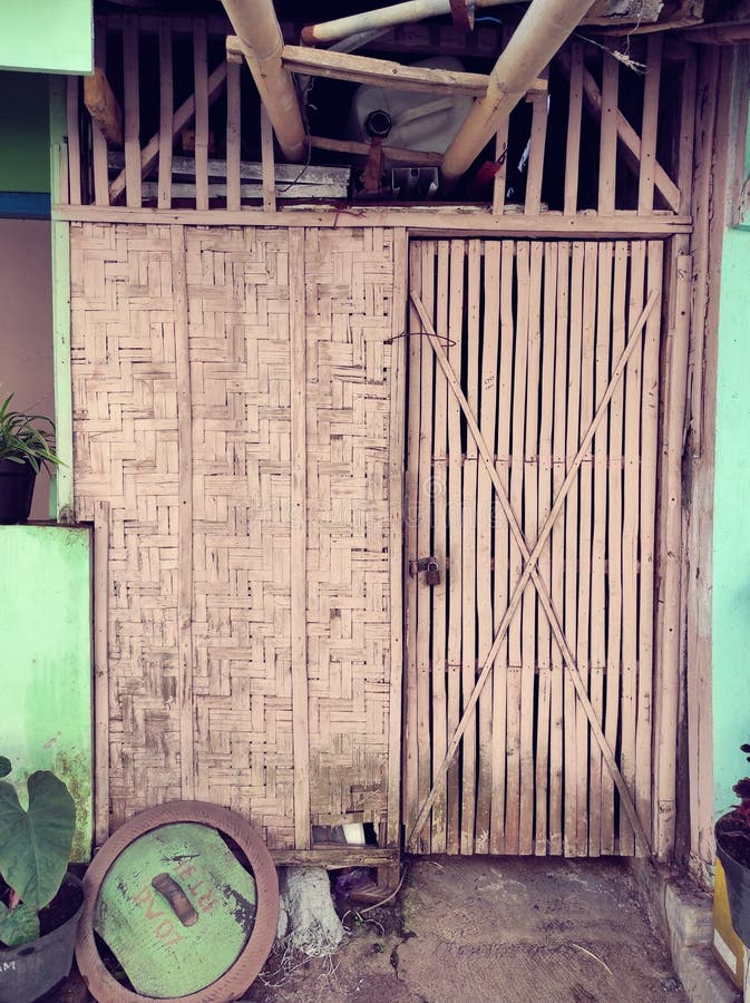Door Made of Bamboo Unique Pattern Texture Stock Image - Image of ...