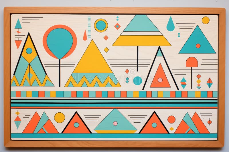 Door Mat with Geometric Shapes and Lines Stock Illustration ...