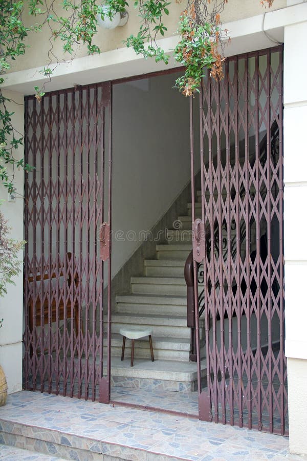 Door metal, shutters shop stock photo. Image of insurance - 50748374