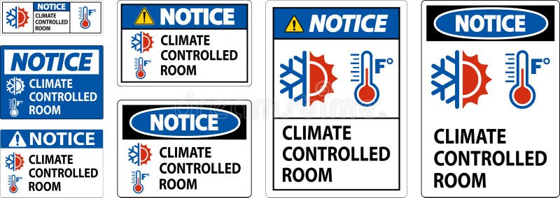 Door Notice Sign, Keep Doors Closed, Climate Controlled Room Stock ...
